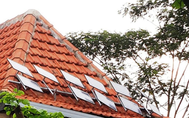 Solar panels for path lights - Bali Silent Retreat